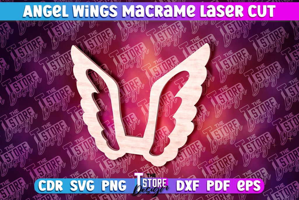 Angel Wings Macrame Laser Cut | Wings Laser Cut Design - So Fontsy