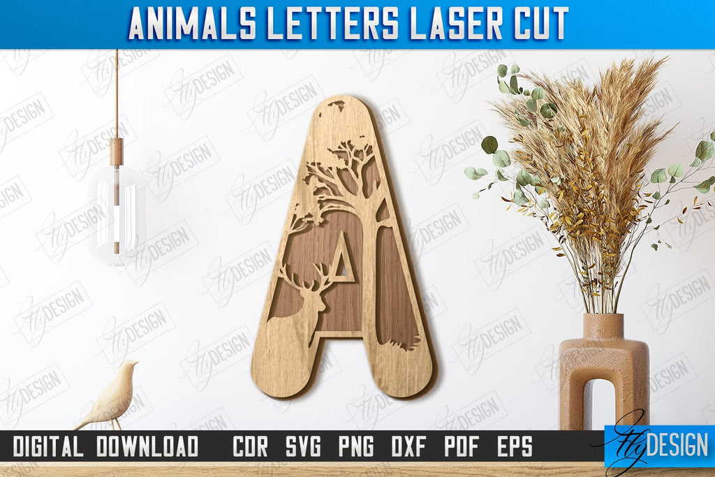 Animals Letters Laser Cut | Alphabet | 3D Decorative Letters | CNC File ...