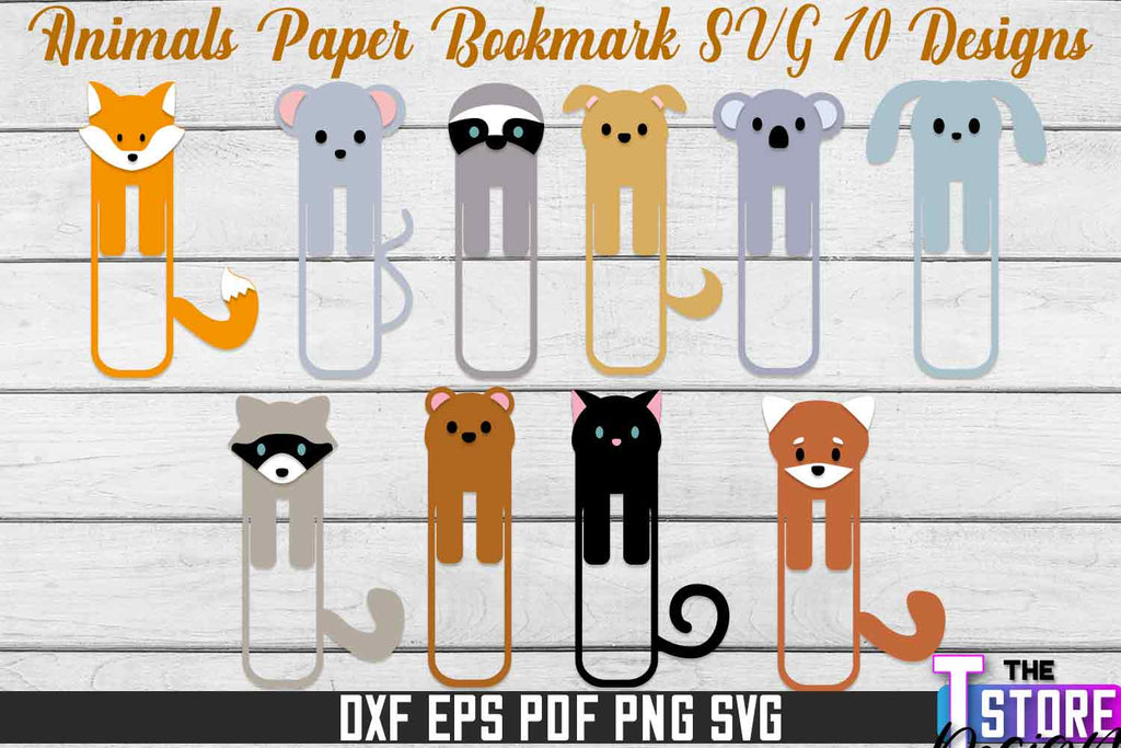 Animals Paper Bookmarks SVG | Bookmark SVG Design | Book Lover - So Fontsy