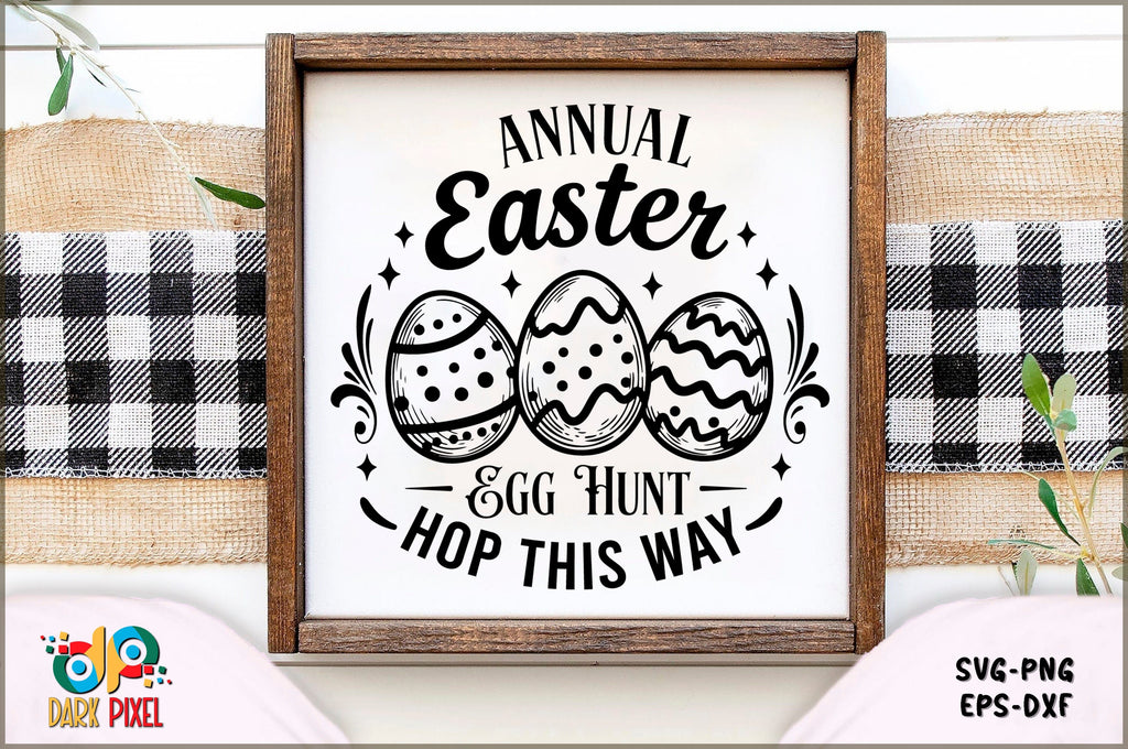 Annual Easter Egg Hunt hop this way SVG - So Fontsy