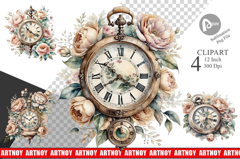 Antique Clock Clipart - So Fontsy