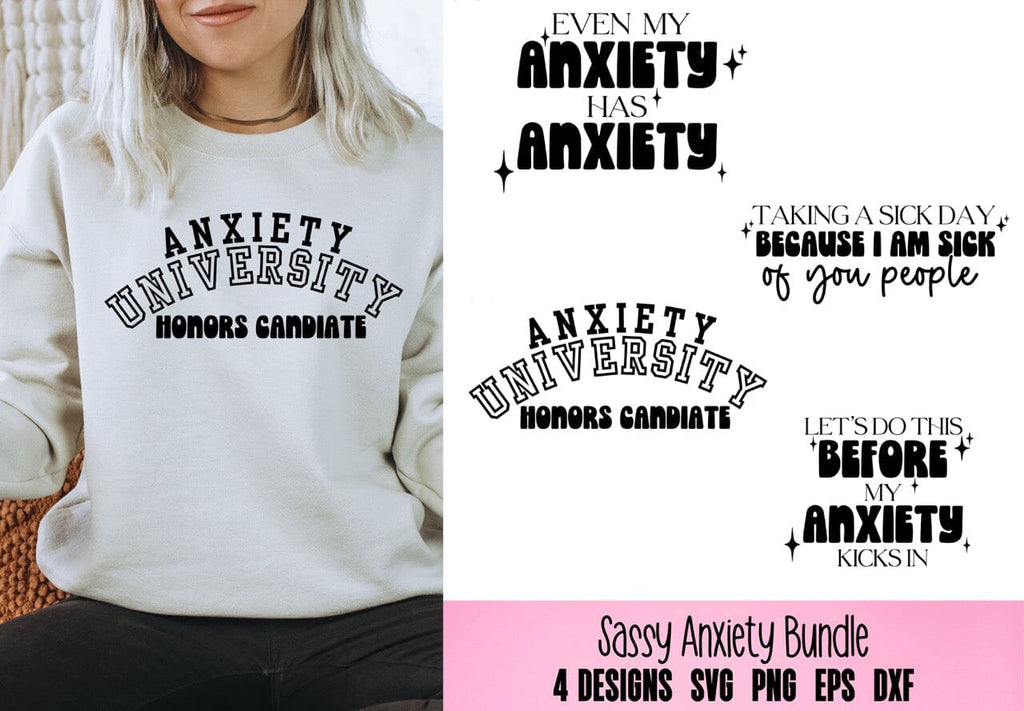 Anxiety-Themed Funny SVG Bundle for DIY Projects - So Fontsy