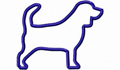 Applique Beagle Dog Silhouette Machine Embroidery Design - So Fontsy