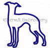 Applique Whippet Dog Silhouette Machine Embroidery Design - So Fontsy