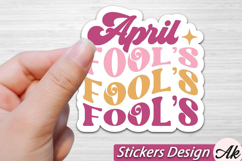 April fools Stickers Design - So Fontsy