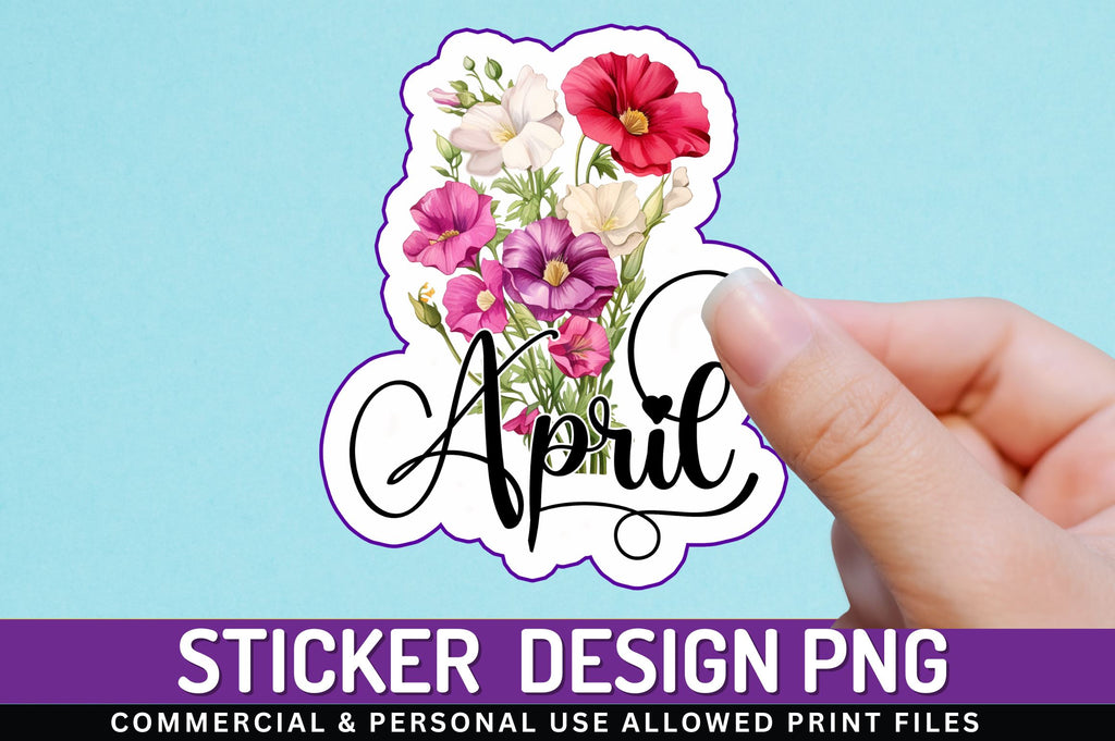 April Sticker Design - So Fontsy