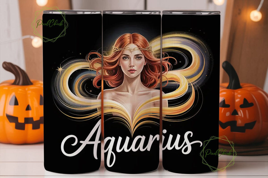 Aquarius Zodiac 20oz Tumbler Wrap - So Fontsy