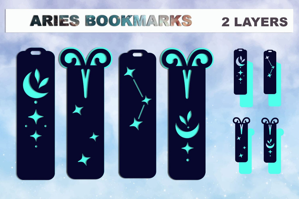 Aries bookmarks svg, Zodiac sign Layered bookmark svg - So Fontsy