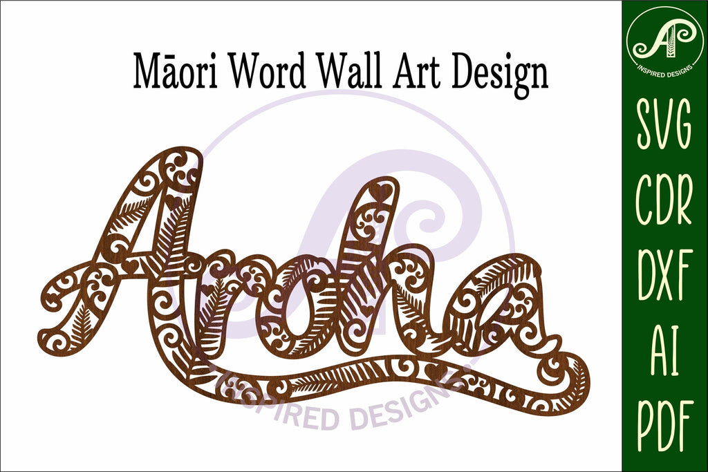 Aroha wall sign svg laser cut - So Fontsy