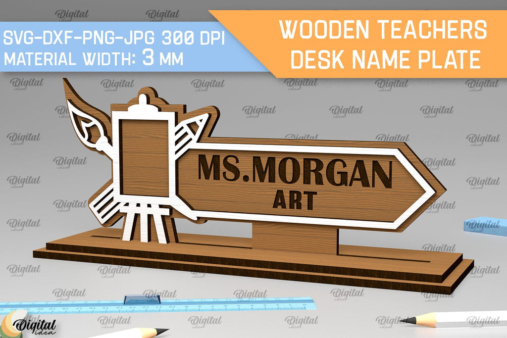 Art Teacher Desk Name Plate Laser Cut. Desk Sign SVG - So Fontsy