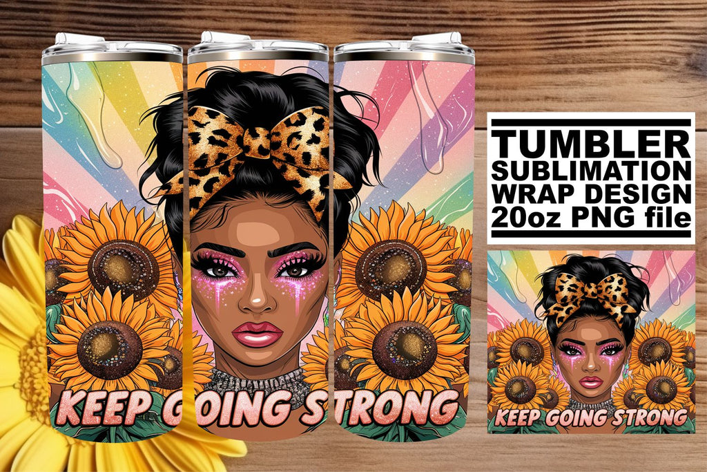Artistic tumbler wrap, great for unique sublimation gifts! , Afro Woman ...