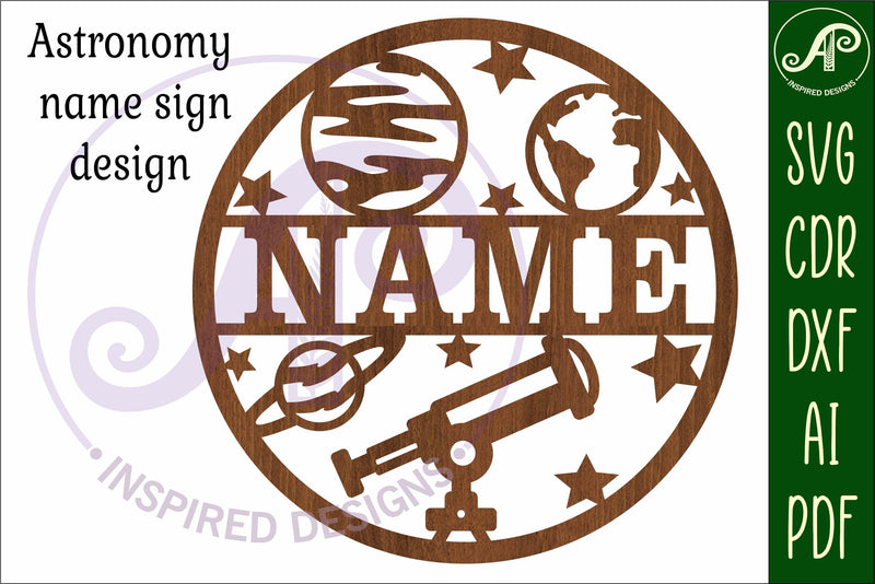 Astronomy, space name sign svg laser - So Fontsy