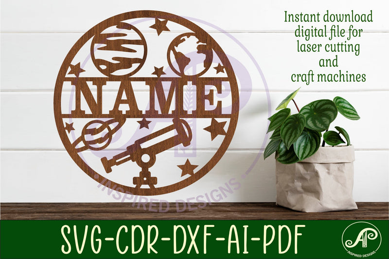 Astronomy, space name sign svg laser - So Fontsy
