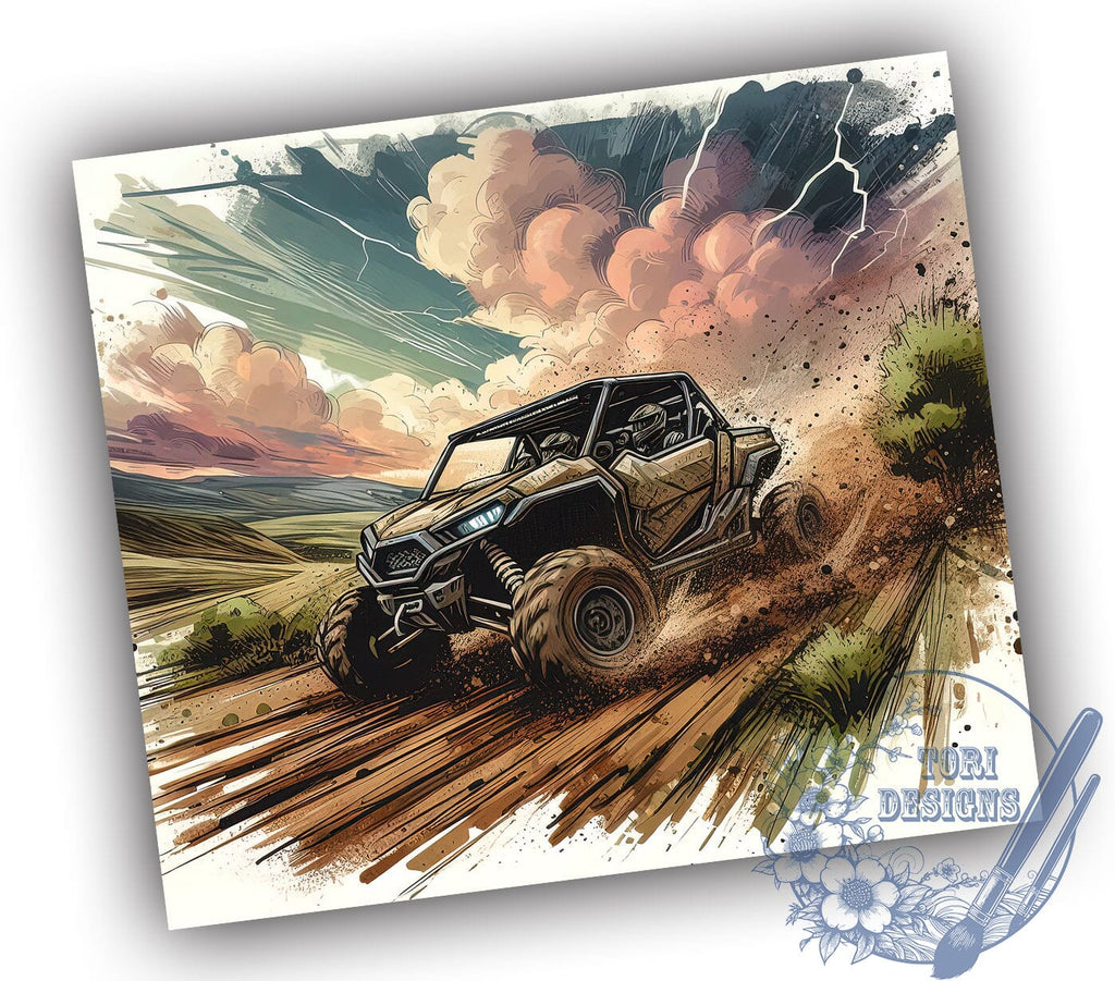 ATV Tumbler Wrap, All Terrain Vehicle Design, Mudding Tumbler, 20oz ...