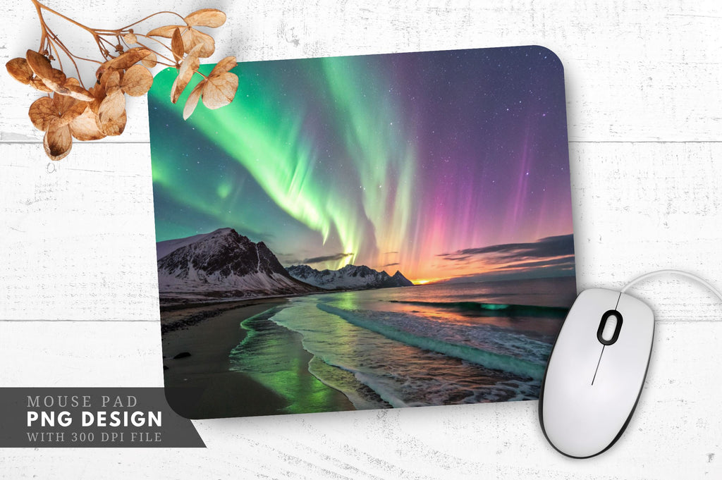 Aurora Dreams Arctic Sunset Mouse Pad - So Fontsy