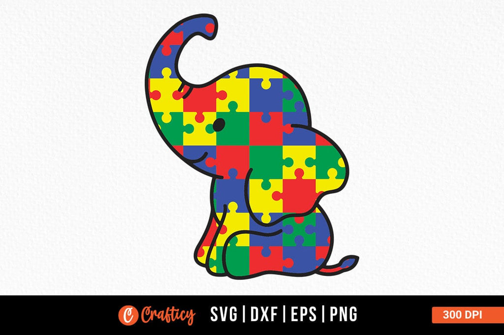 Autism Elephant vector SVG design - So Fontsy