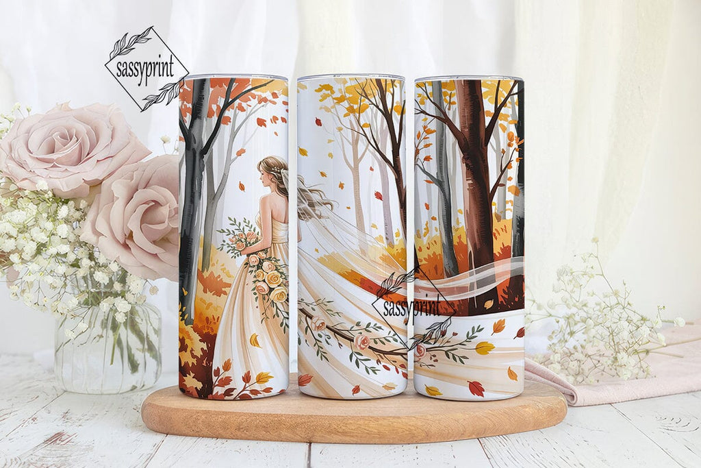 Autumn Bride Forest 20oz Tumbler Wrap - So Fontsy