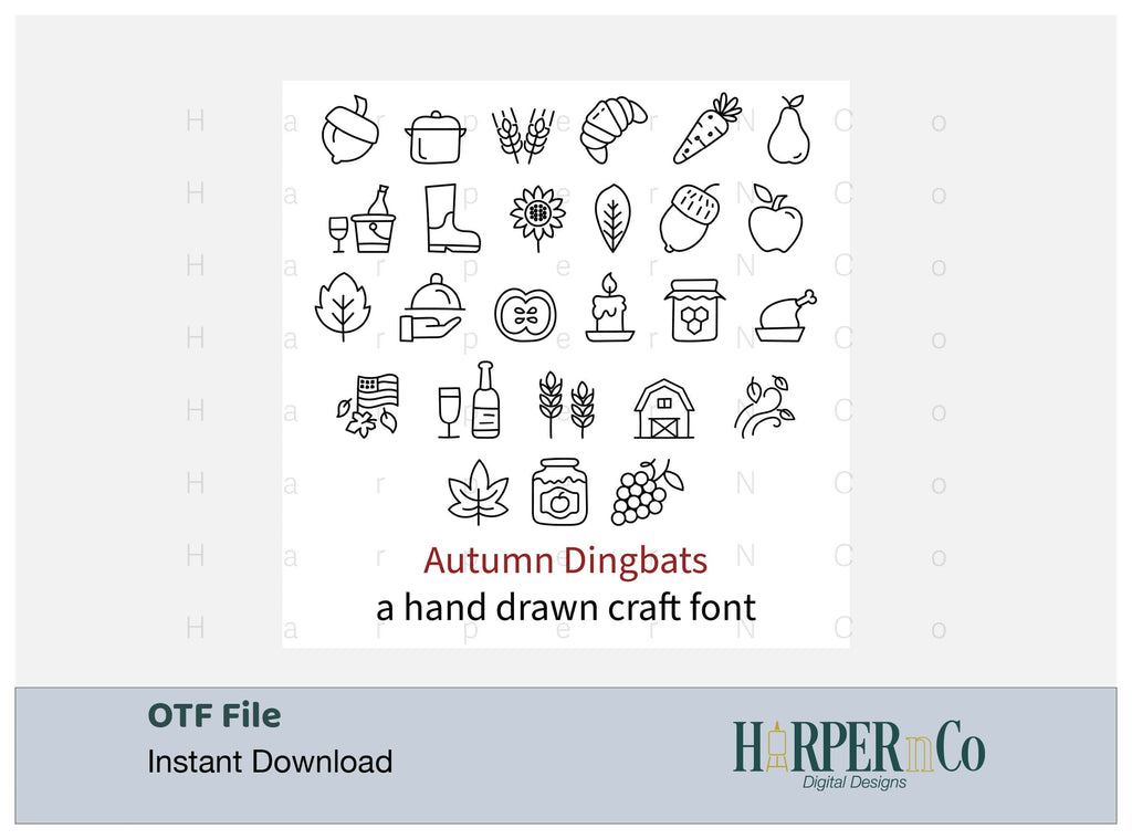 Autumn Dingbats, Hand drawn dingbat font - So Fontsy
