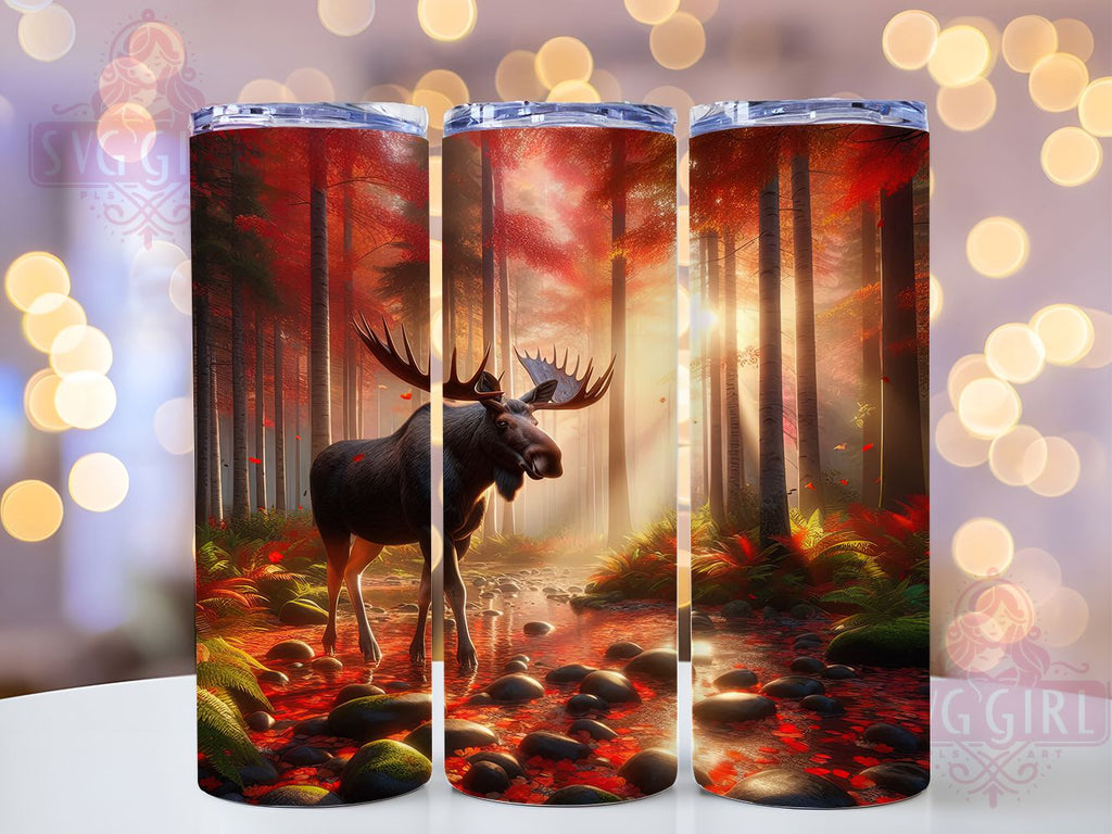Autumn Forest Moose Tumbler, Majestic Woods Wrap, 20oz Tumbler ...