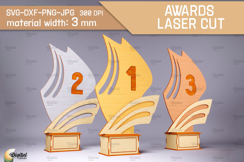 Award Laser Cut Bundle. 3D Trophy. Sport Laser Cut - So Fontsy
