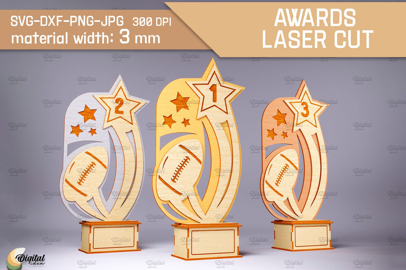 Award Laser Cut Bundle. 3D Trophy. Sport Laser Cut - So Fontsy
