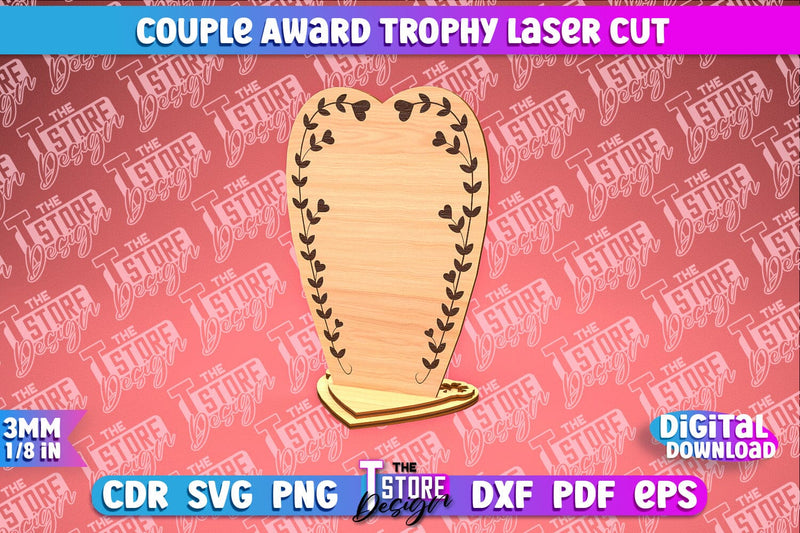 Award Trophy Laser Cut Bundle | Couple Award Trophy | Laser Cut Design ...