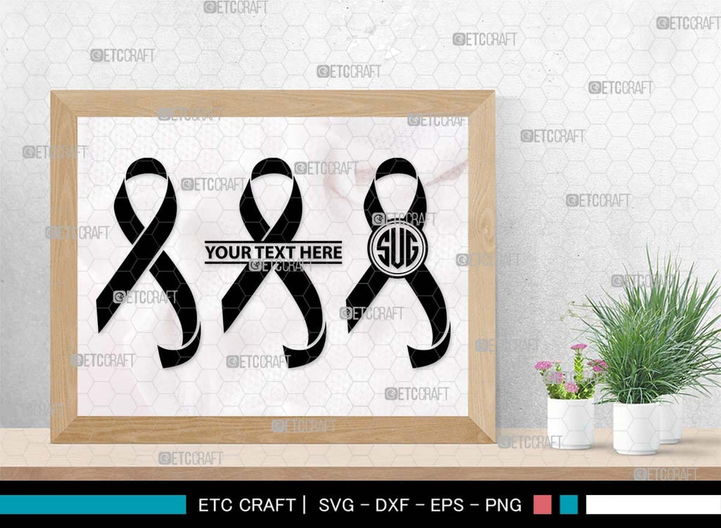 Awareness Ribbon Monogram, Awareness Ribbon Silhouette, Ribbon SVG ...