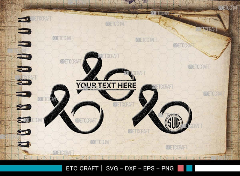 Awareness Ribbon Monogram, Awareness Ribbon Silhouette, Ribbon SVG ...