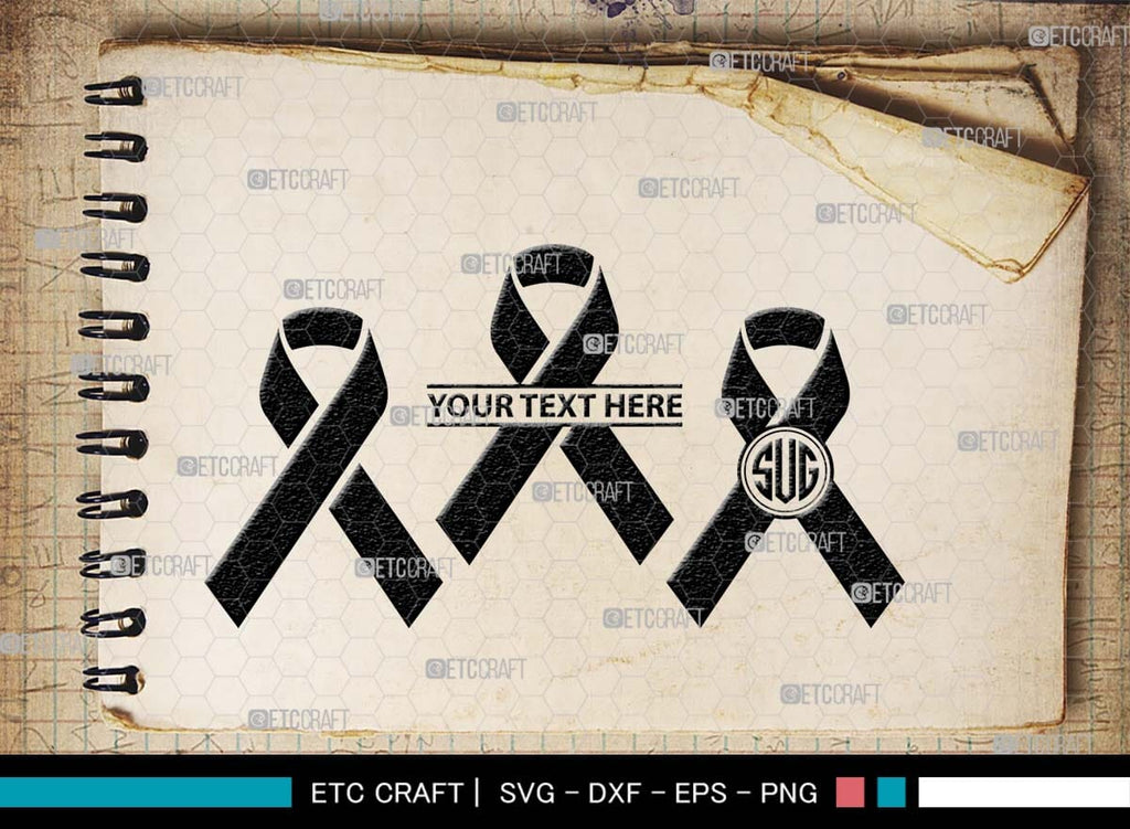 Awareness Ribbon Monogram, Awareness Ribbon Silhouette, Ribbon SVG ...