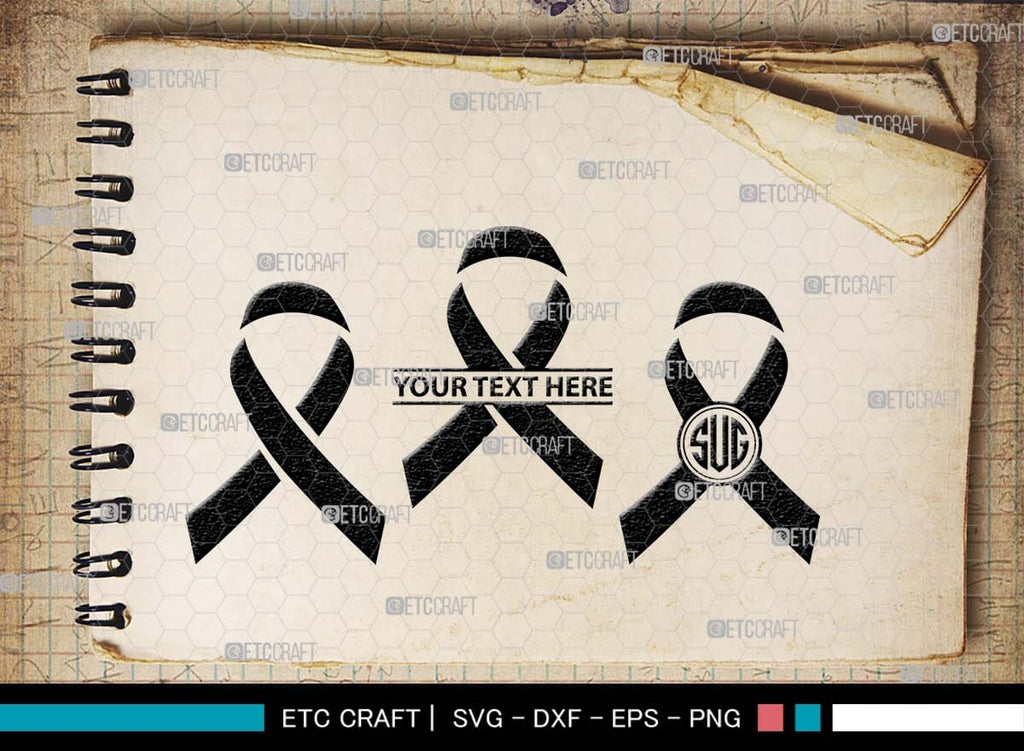 Awareness Ribbon Monogram, Awareness Ribbon Silhouette, Ribbon SVG, Fe ...
