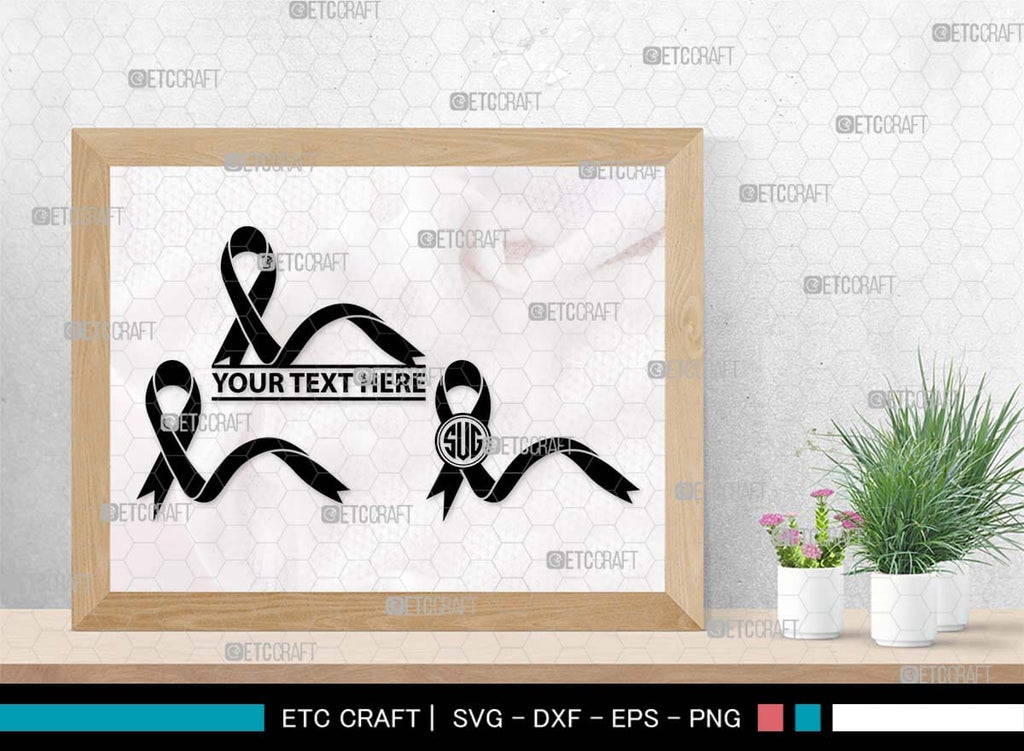 Awareness Ribbon Monogram, Awareness Ribbon Silhouette, Ribbon SVG ...