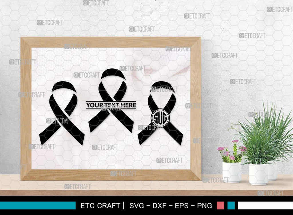 Awareness Ribbon Monogram, Awareness Ribbon Silhouette, Ribbon SVG, Fe ...