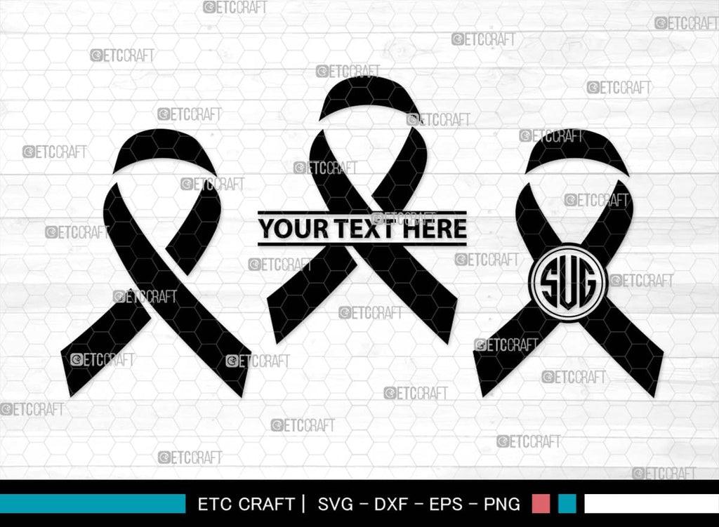 Awareness Ribbon Monogram, Awareness Ribbon Silhouette, Ribbon SVG, Fe ...