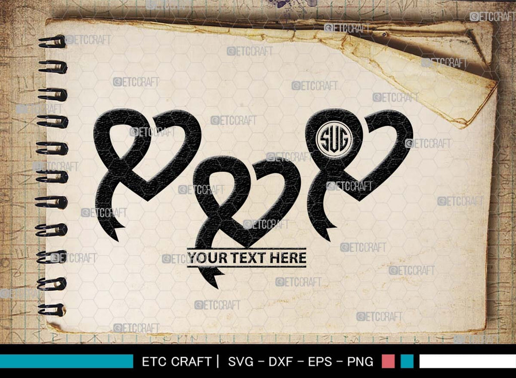 Awareness Ribbon Monogram, Awareness Ribbon Silhouette, Ribbon SVG ...