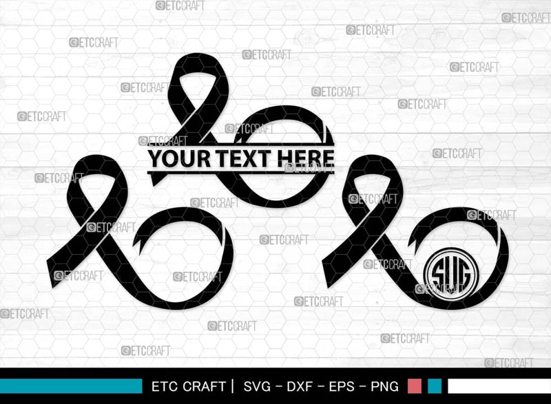 Awareness Ribbon Monogram, Awareness Ribbon Silhouette, Ribbon SVG ...