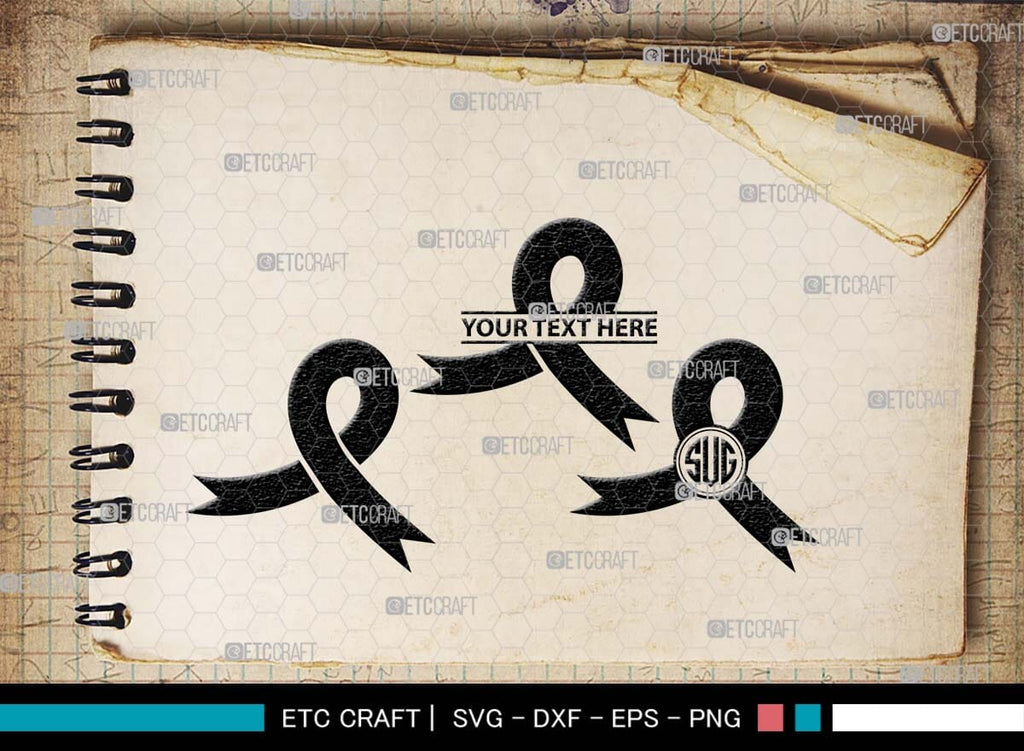 Awareness Ribbon Monogram, Awareness Ribbon Silhouette, Ribbon SVG ...