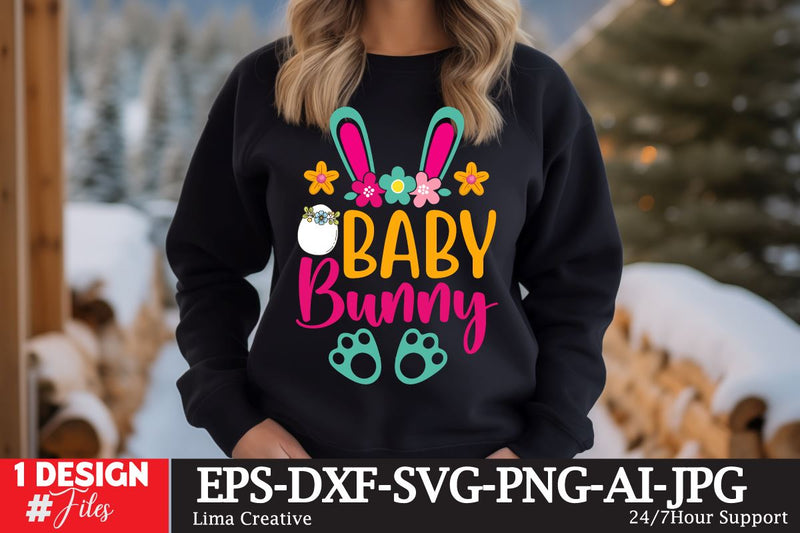 Baby Bunny SVG Cut File, Easter SVG DEsign, - So Fontsy