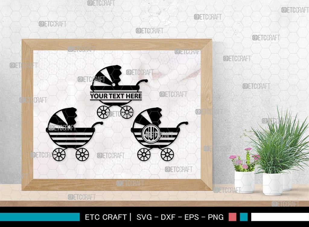 Baby Carriage SVG Bundle, Baby Carriage Silhouette, Pram Svg, Stroller ...