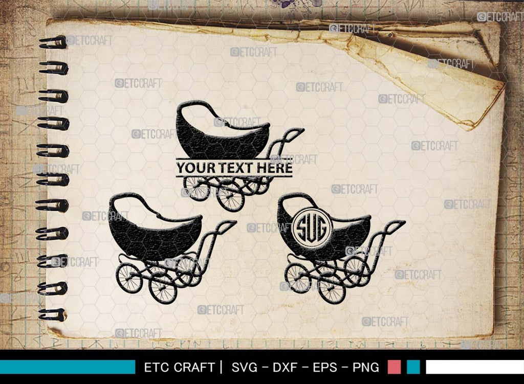 Baby Carriage SVG Bundle, Baby Carriage Silhouette, Pram Svg, Stroller ...