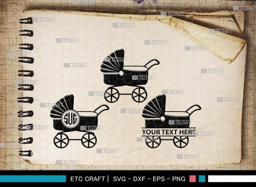 Baby Carriage SVG Bundle, Baby Carriage Silhouette, Pram Svg, Stroller ...