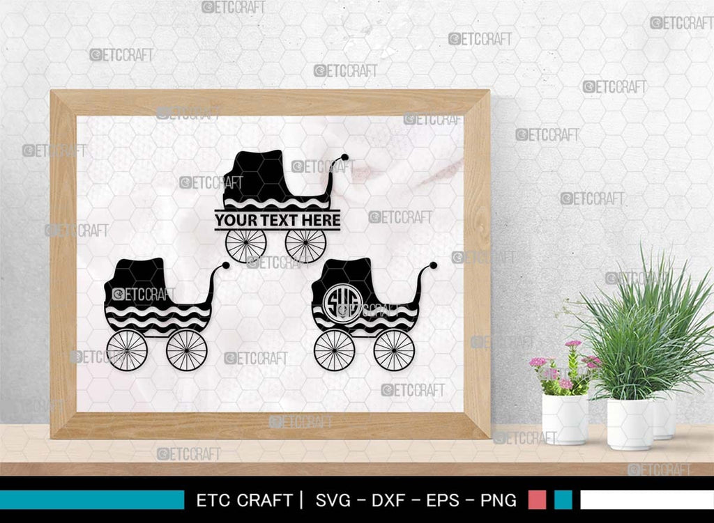 Baby Carriage SVG Bundle, Baby Carriage Silhouette, Pram Svg, Stroller ...