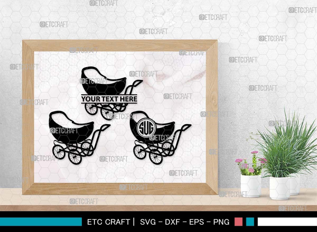 Baby Carriage SVG Bundle, Baby Carriage Silhouette, Pram Svg, Stroller ...