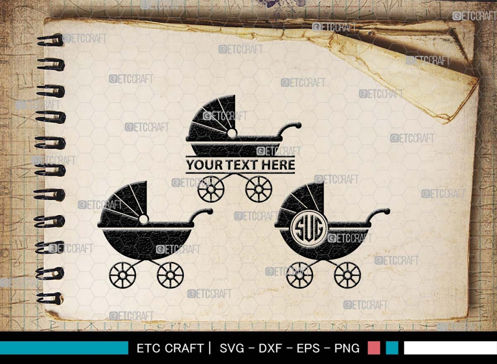 Baby Carriage SVG Bundle, Baby Carriage Silhouette, Pram Svg, Stroller ...