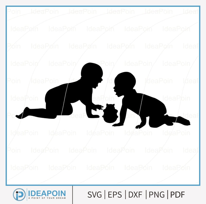 Baby Crawling SVG, Baby Silhouette, Baby Crawling EPS Bundle, clipart ...