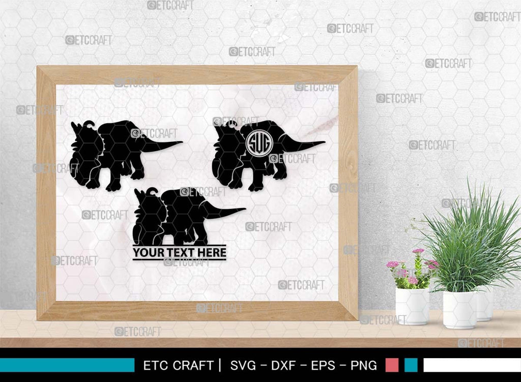 Baby Dinosaur Monogram, Baby Dinosaur Silhouette, Baby Dinosaur SVG ...
