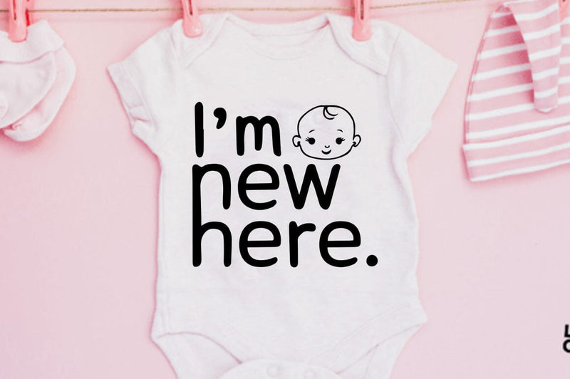 Baby Girl SVG PNG, I'm new here - So Fontsy