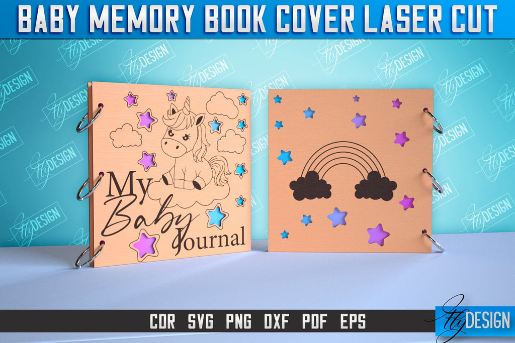 Baby Memory Book Cover | Memory Album Cover | Children's Design | CNC ...