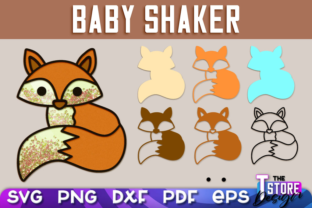 Baby Shakers SVG | Baby Paper Cut Design | Confetti SVG | Fox Design ...