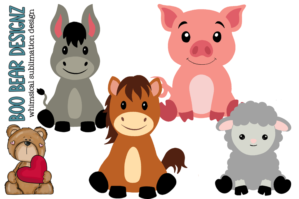 Baby Farm animal Clipart - So Fontsy