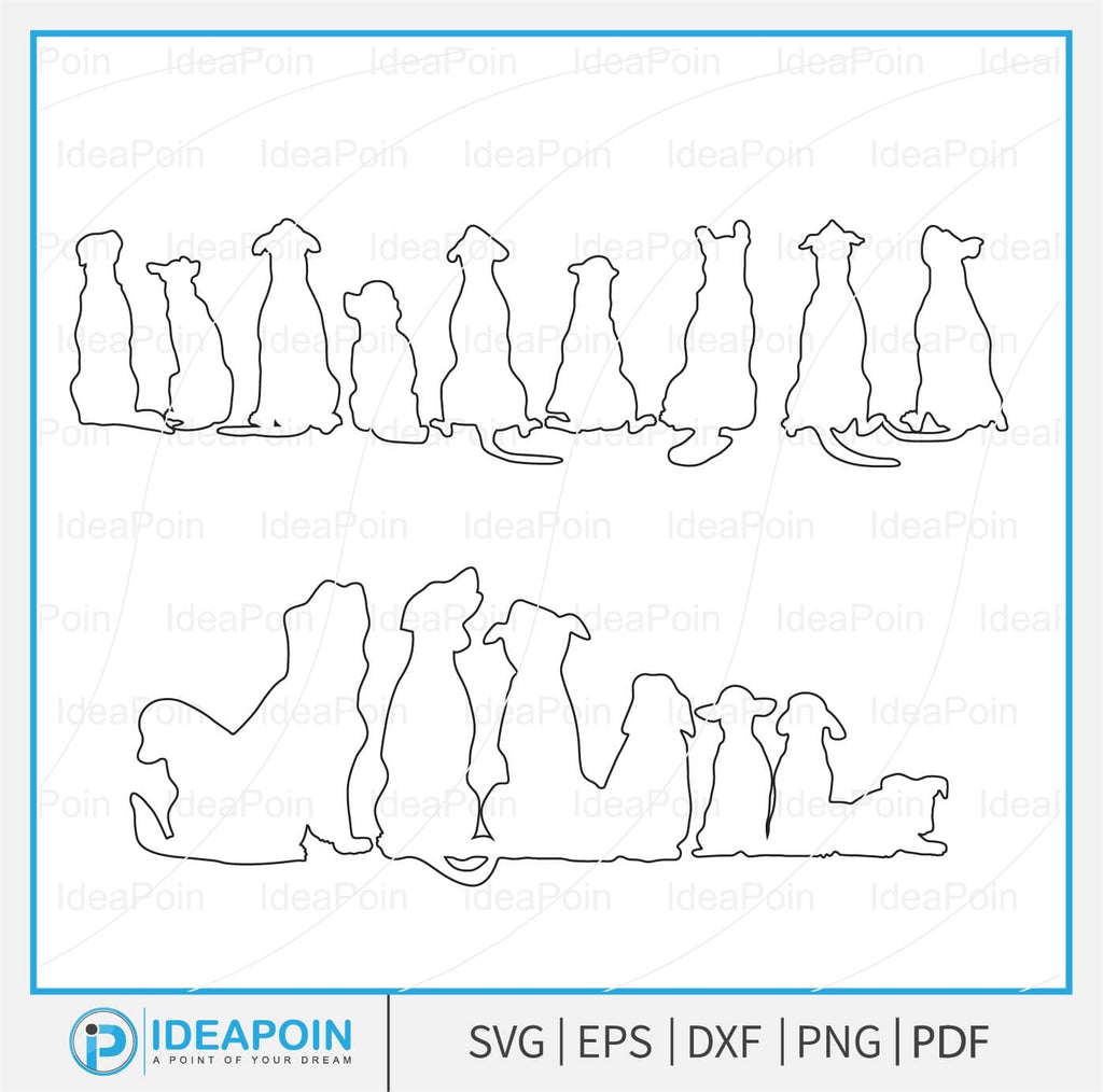 Back sitting dogs Outline, dogs back line art bundle, Dogs back svg, D ...